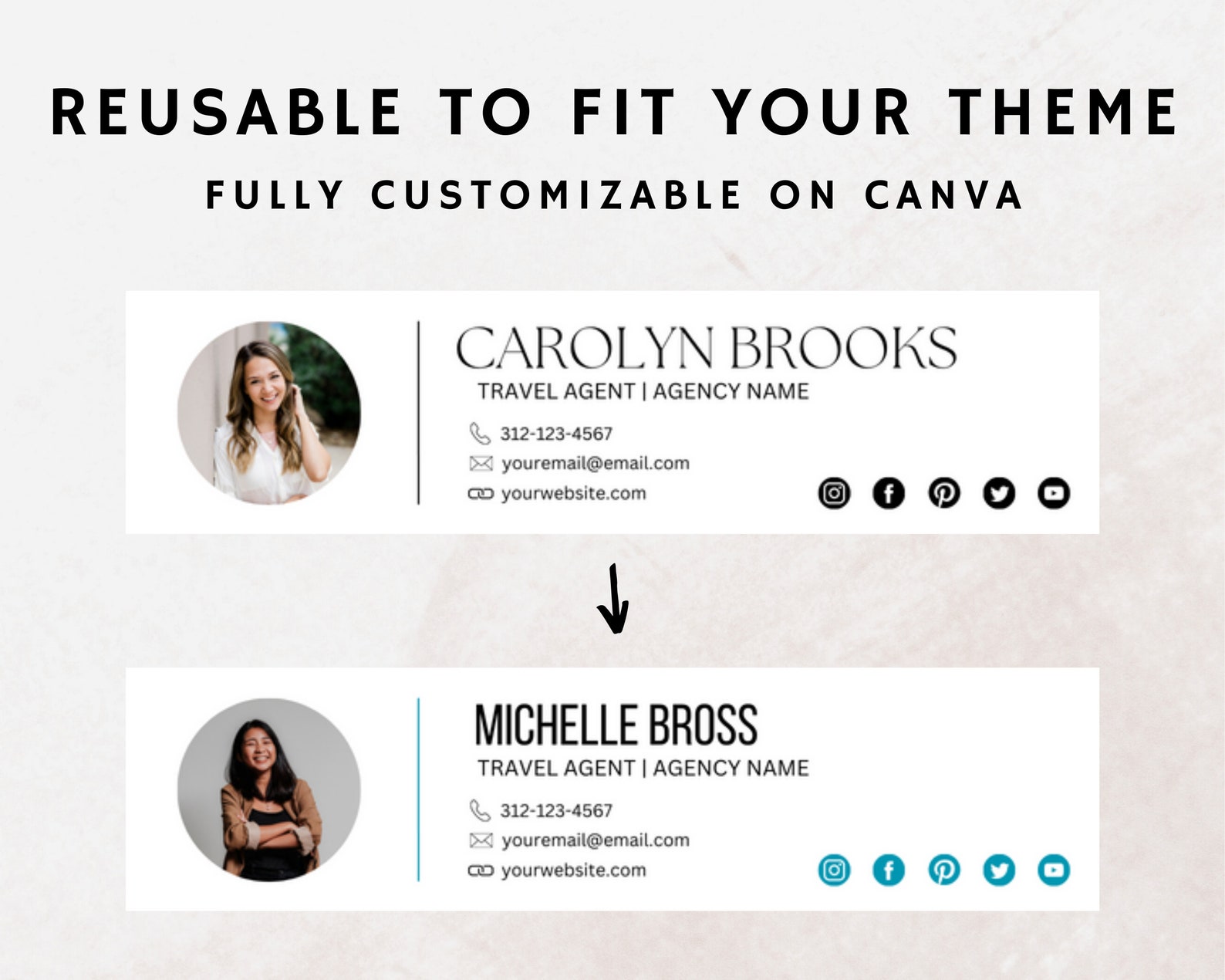 Travel Agent Email Signature Template, Minimalist Business Email ...