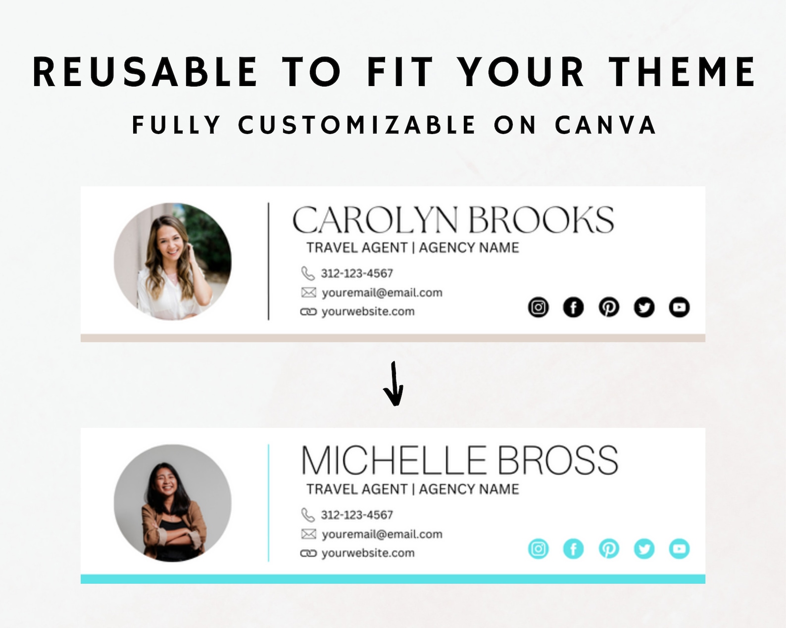 Travel Agent Email Signature Template, Minimalist Business Email ...