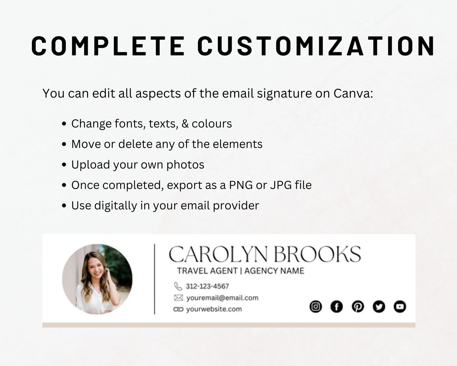 Travel Agent Email Signature Template, Minimalist Business Email ...