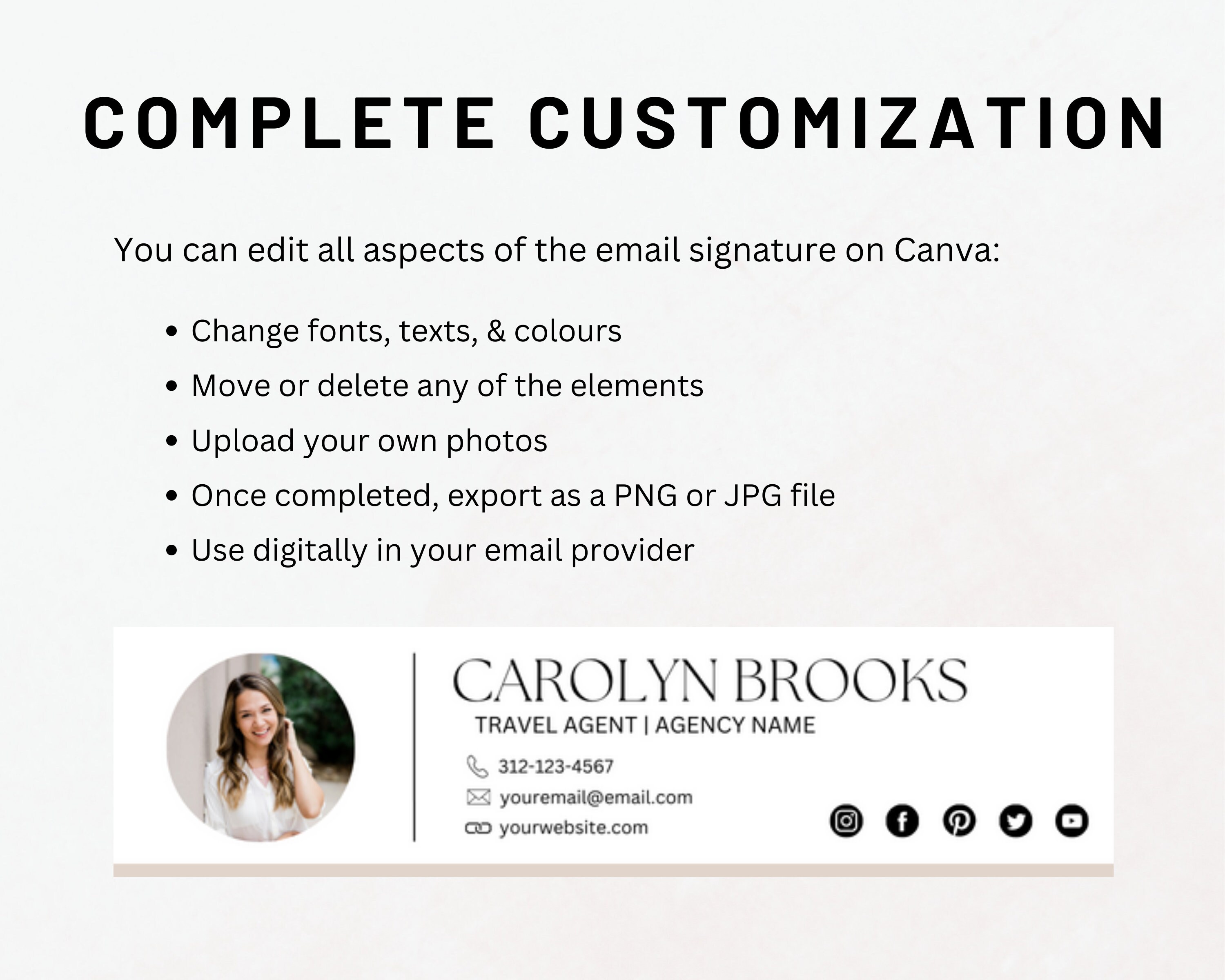 Travel Agent Email Signature Template, Minimalist Business Email ...