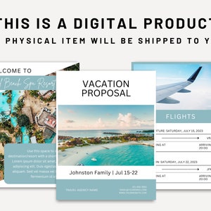Travel Agent Vacation Proposal Template Resort Vacation - Etsy Canada