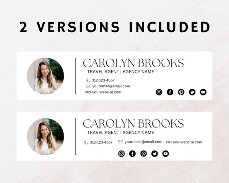 Travel Agent Email Signature Template, Minimalist Business Email ...