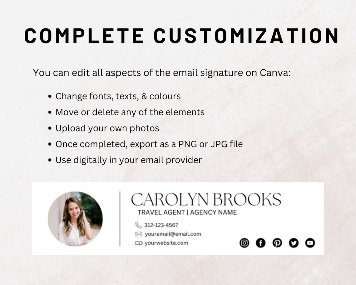 Travel Agent Email Signature Template, Minimalist Business Email ...