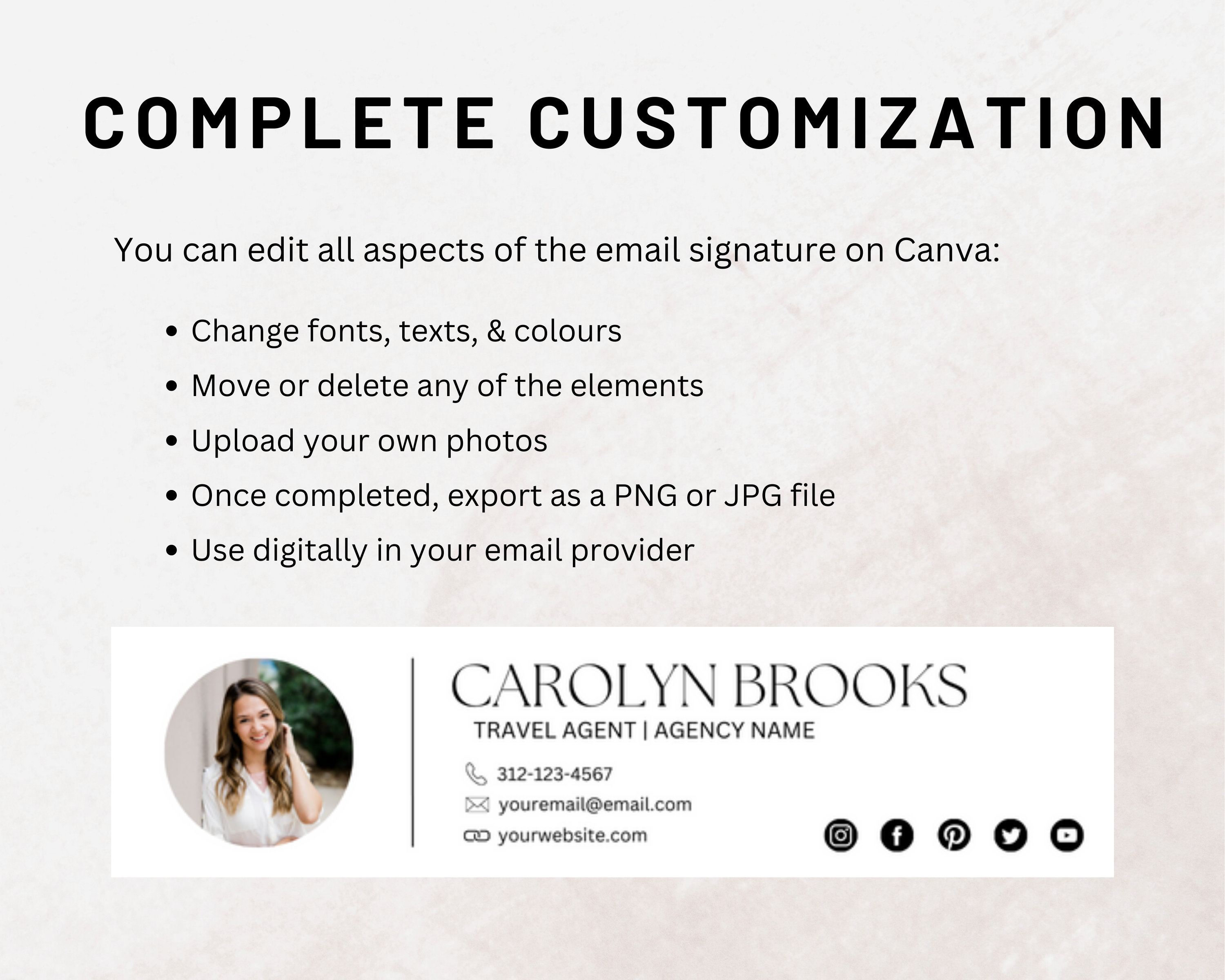 Travel Agent Email Signature Template Minimalist Business - Etsy Canada