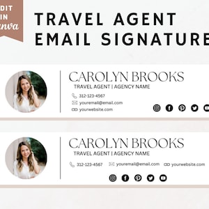Travel Agent Email Signature Template, Minimalist Business Email ...