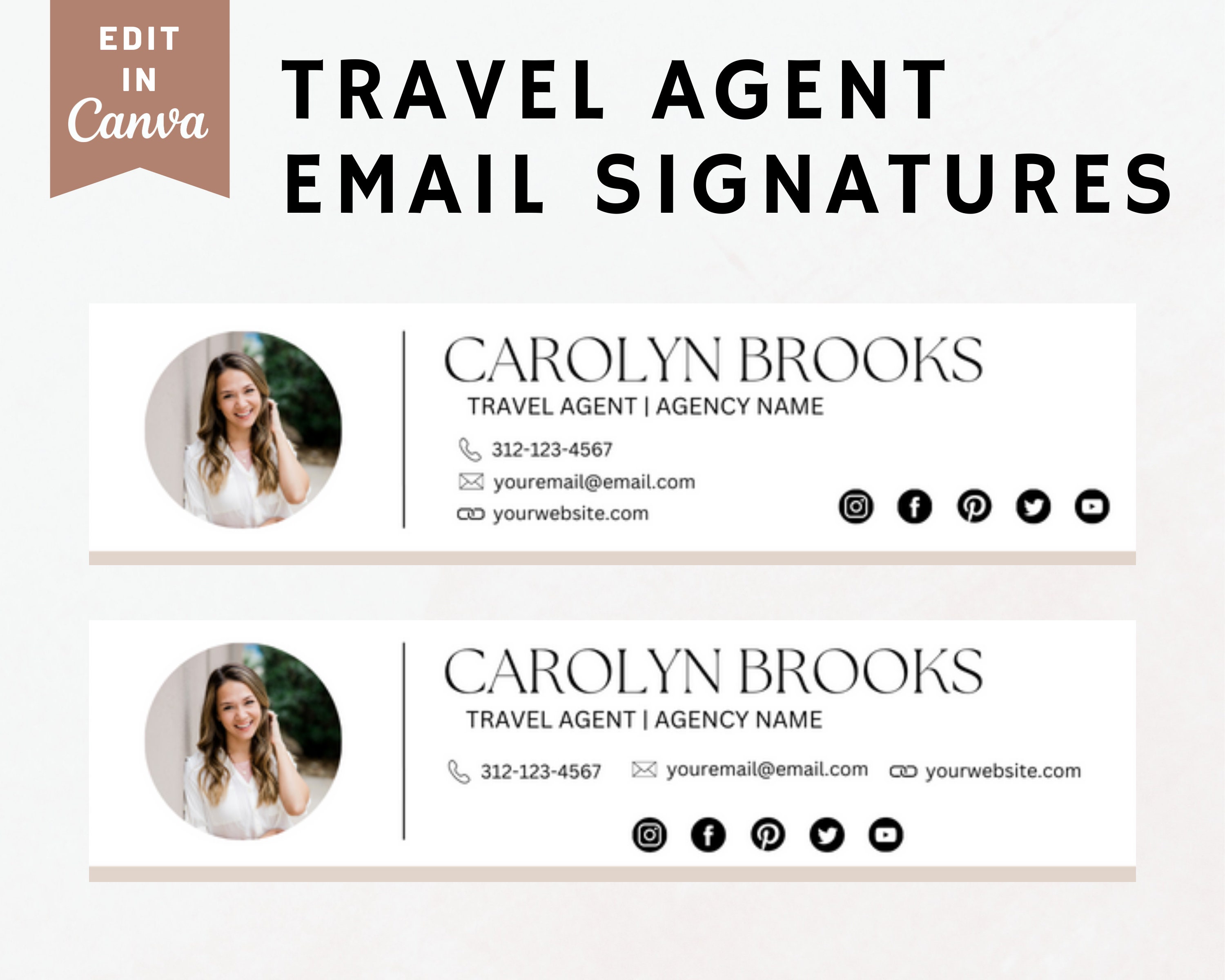 Travel Agent Email Signature Template, Minimalist Business Email ...