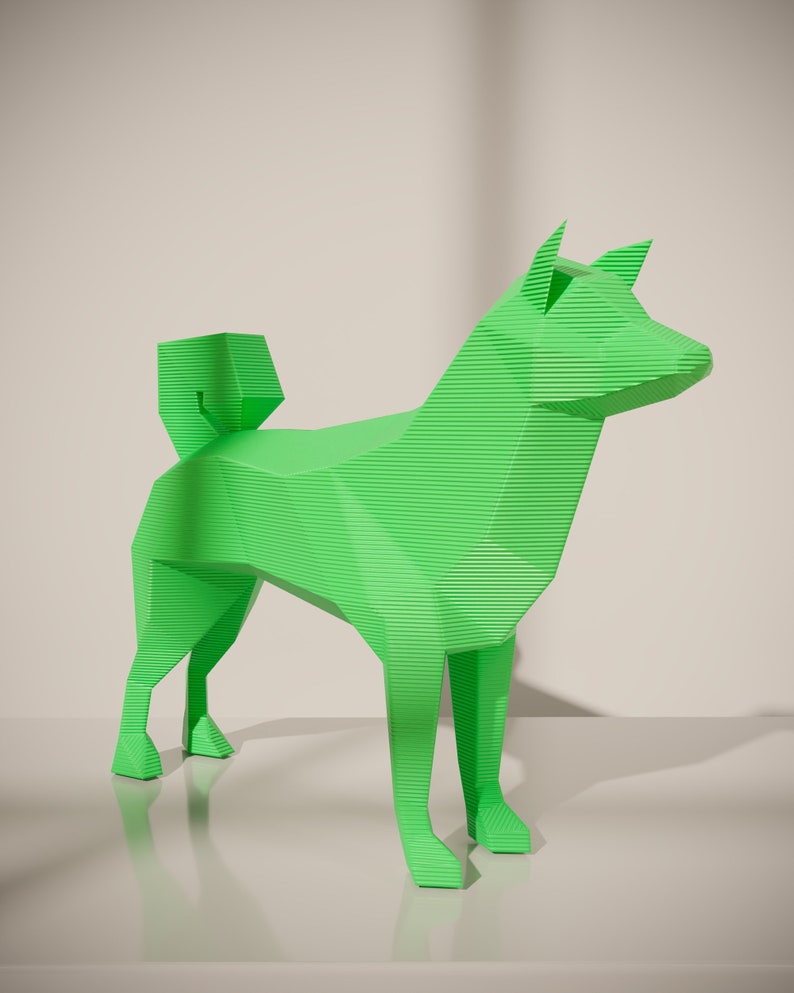 SHIBA INU Lowpoly Sculpture Animal Dog STL File 3D Print Stl File Stl ...