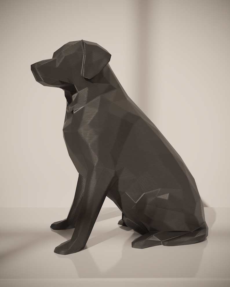 Labrador Dog Lowpoly Sculpture Animal Dog STL File 3D Print Stl File ...