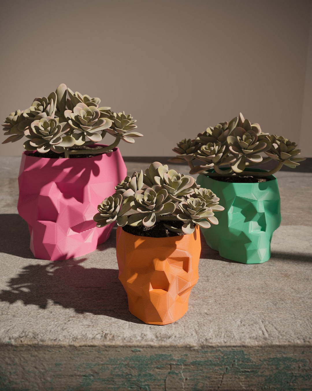 Low Poly Skull Planter 3D Print STL File | Home Decor (digital Download ...