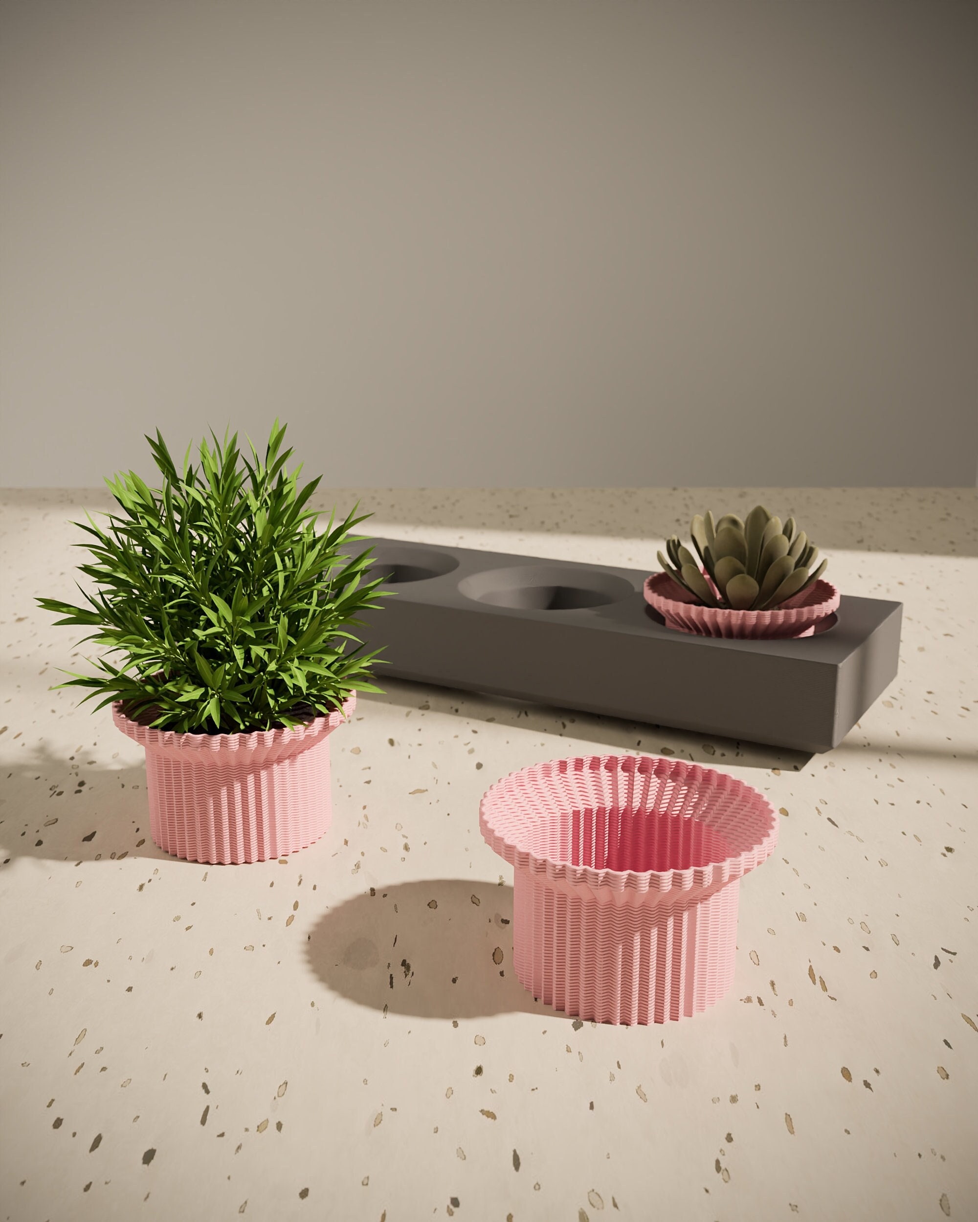 Trio Planter 3D Print Stl File Stl File for 3D Printers 3D Home Decor ...