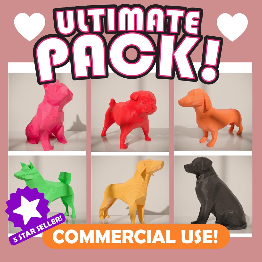 Ultimate Pack - 3D Printing Dogs – All Our Lowpoly Dog Files ...