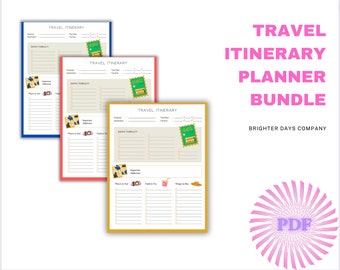 Travel Itinerary Planner Daily and Weekly Trip Schedule Summer Holiday ...