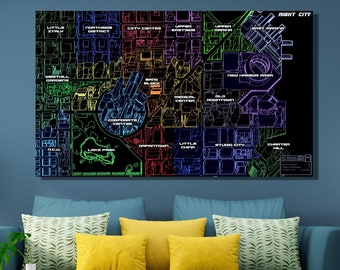Cyberpunk Map Print - Etsy Canada