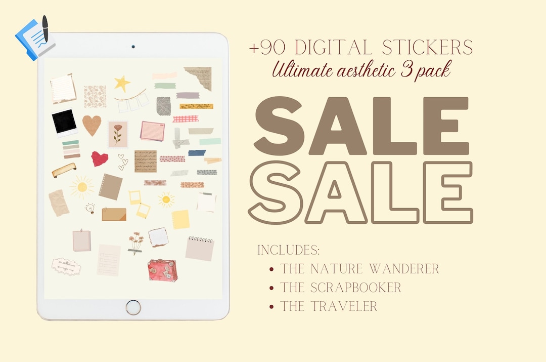 Digital Stickers (+90) for Your Notes (beautiful, Aesthetic) - Etsy