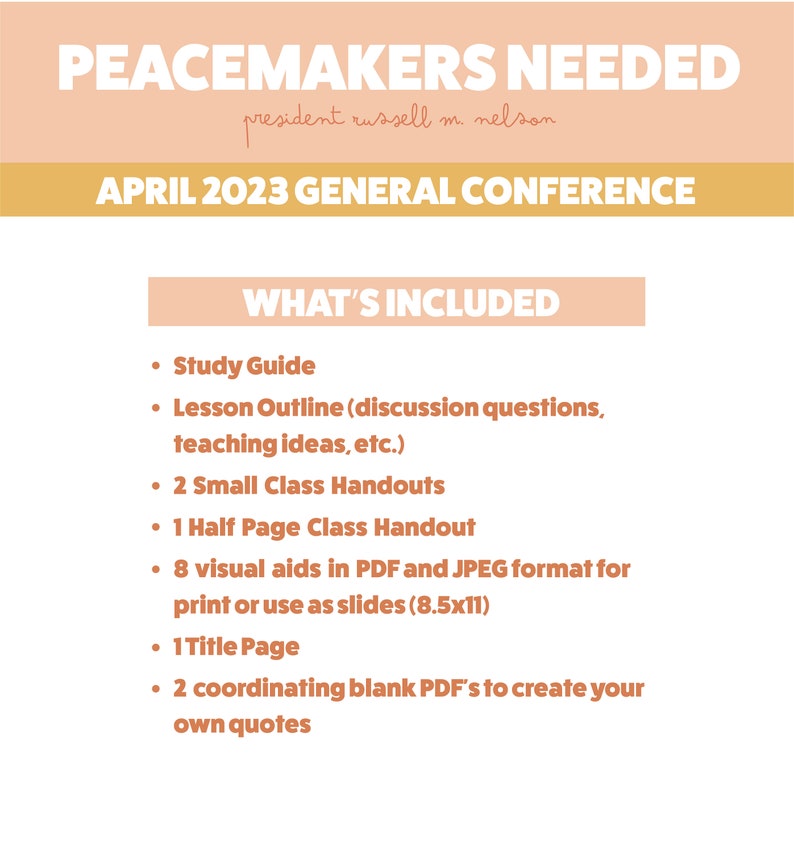 President Russell M. Nelson "peacemakers Needed" General Conference ...