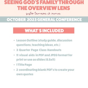 Sister Tamara W. Runia "seeing God's Family Through the Overview Lens ...