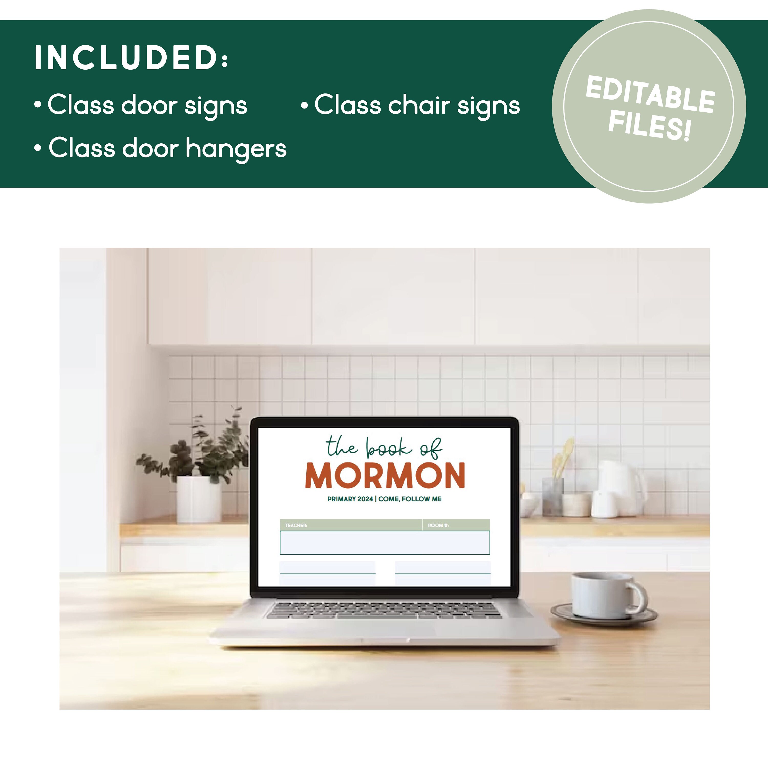 2024 Primary, Book of Mormon Class List Door and Chair Signs! - Etsy