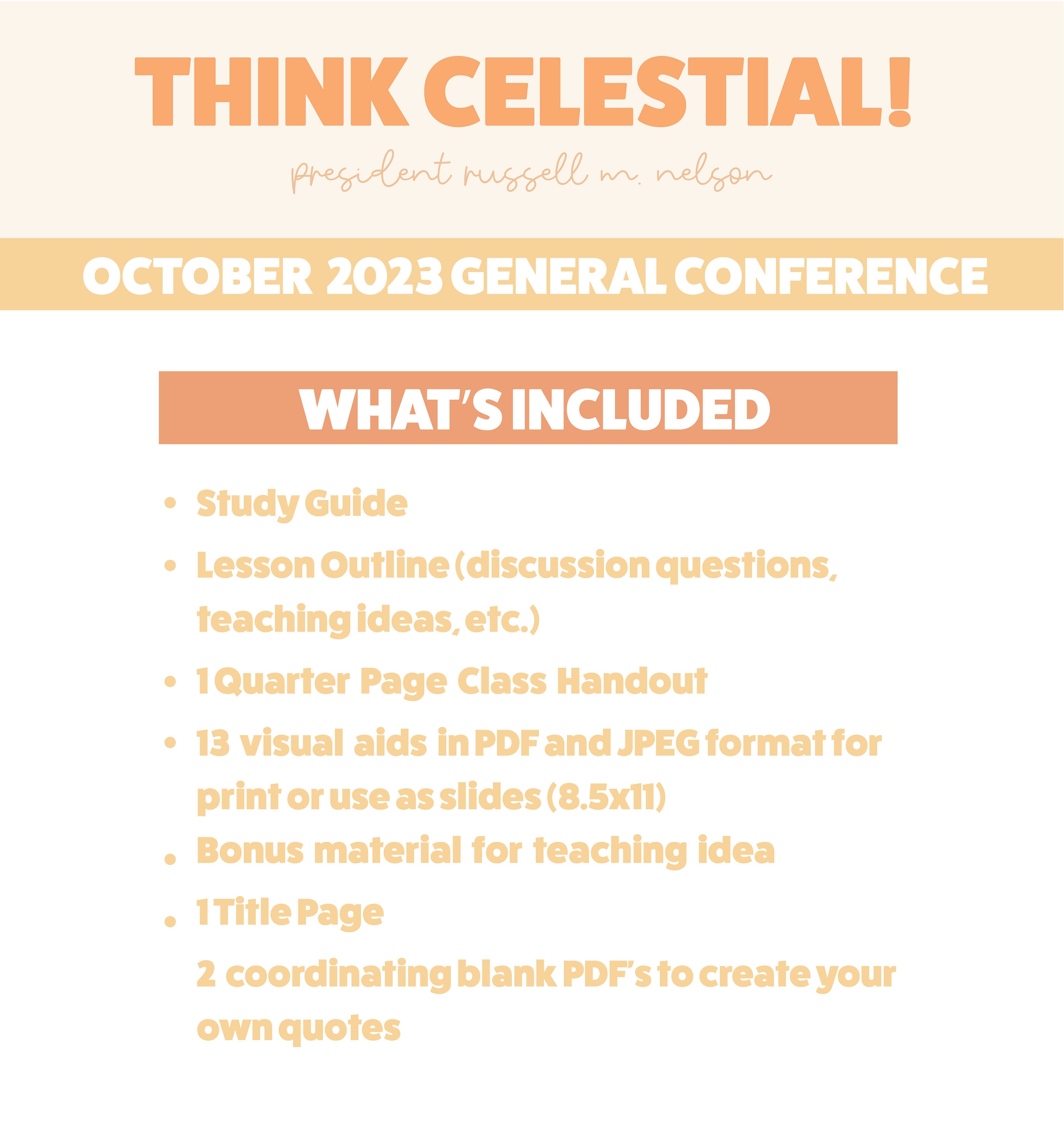 President Russell M. Nelson "think Celestial!" General Conference ...