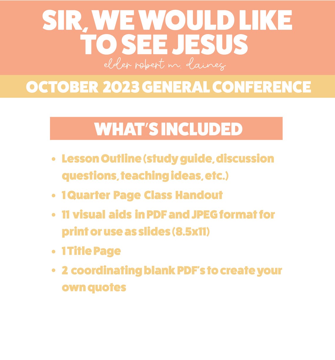 Elder Robert M. Daines "sir, We Would Like to See Jesus" General ...