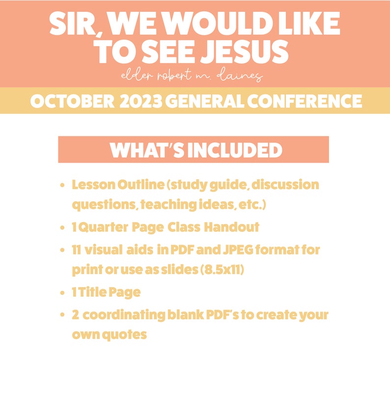 Elder Robert M. Daines "sir, We Would Like to See Jesus" General ...