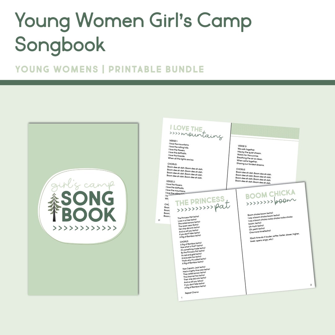 Girl's Camp Songbook | 19 Different Camp Songs! - Etsy