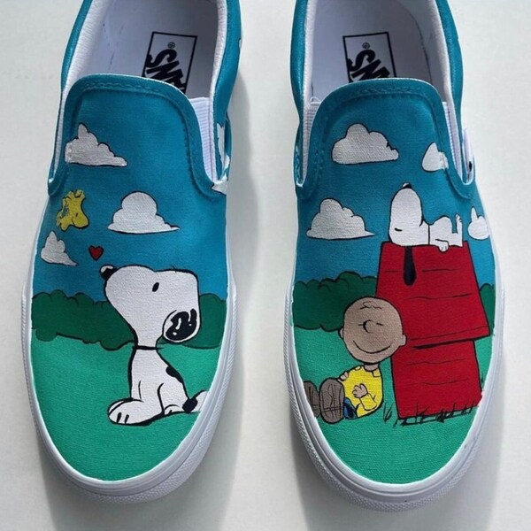 Snoopy Sneakers - Etsy