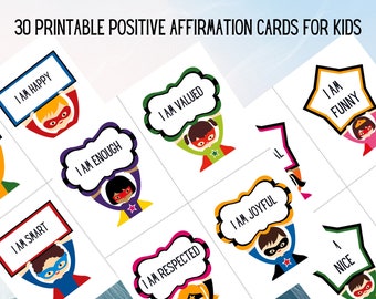 Printable Affirmation Cards for Kids Perfect for at Home or - Etsy