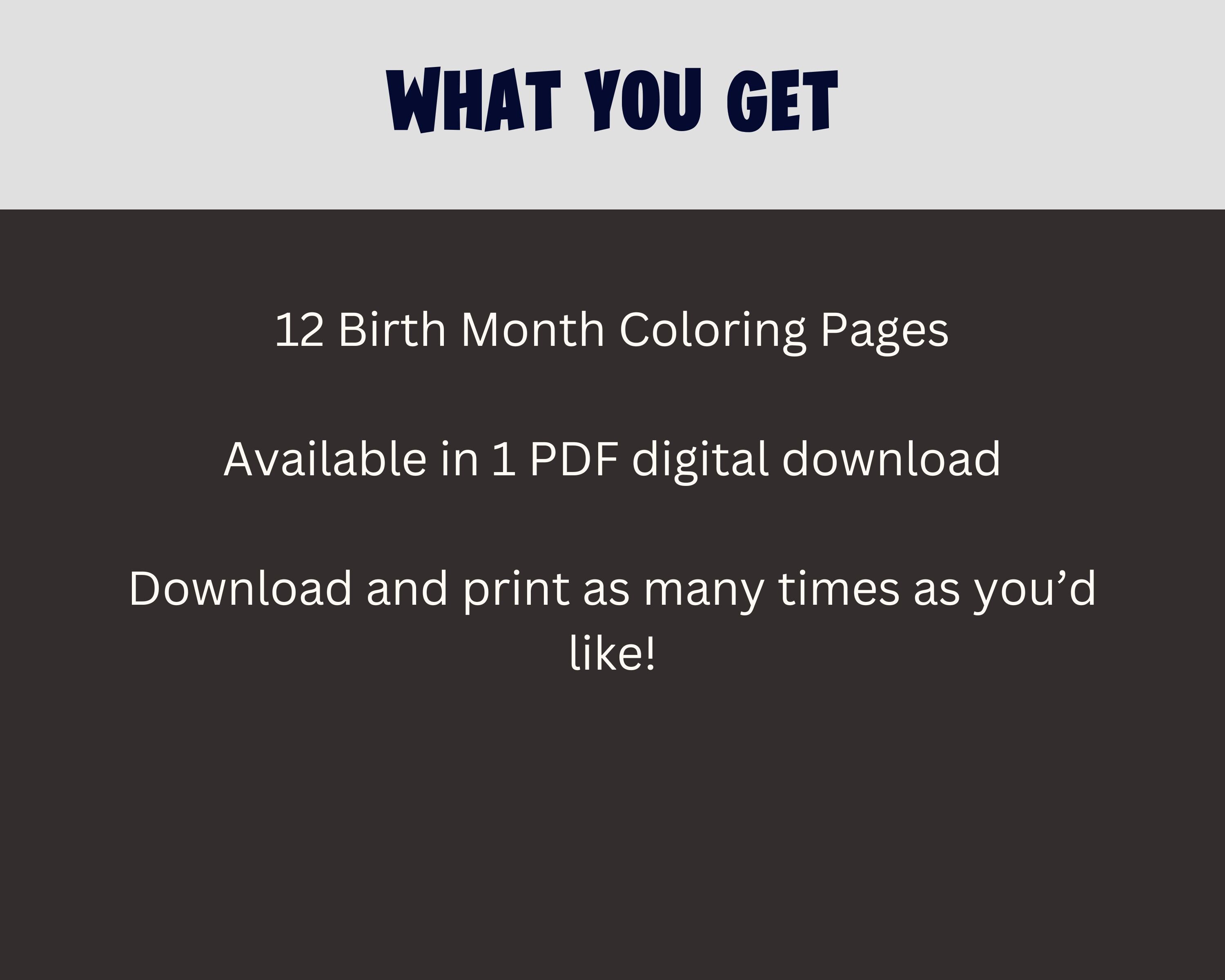 Birth Flower Coloring Pages, Set of 12, Monthly Coloring Pages, Birth ...