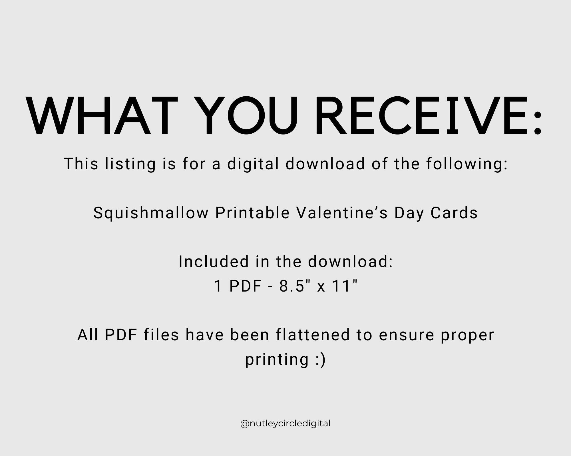 Printable Squishmallow Valentines Day Cards for Kids - Set of 8 ...