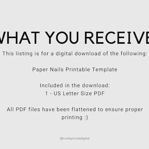 Paper Nails Template - US Letter Size Printable - DIGITAL PRINTABLE - Etsy