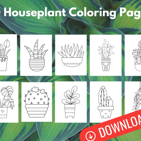 Indoor Plant Coloring Book - Etsy