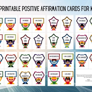 Printable Positive Affirmation Cards for Kids, Motivational Cards ...