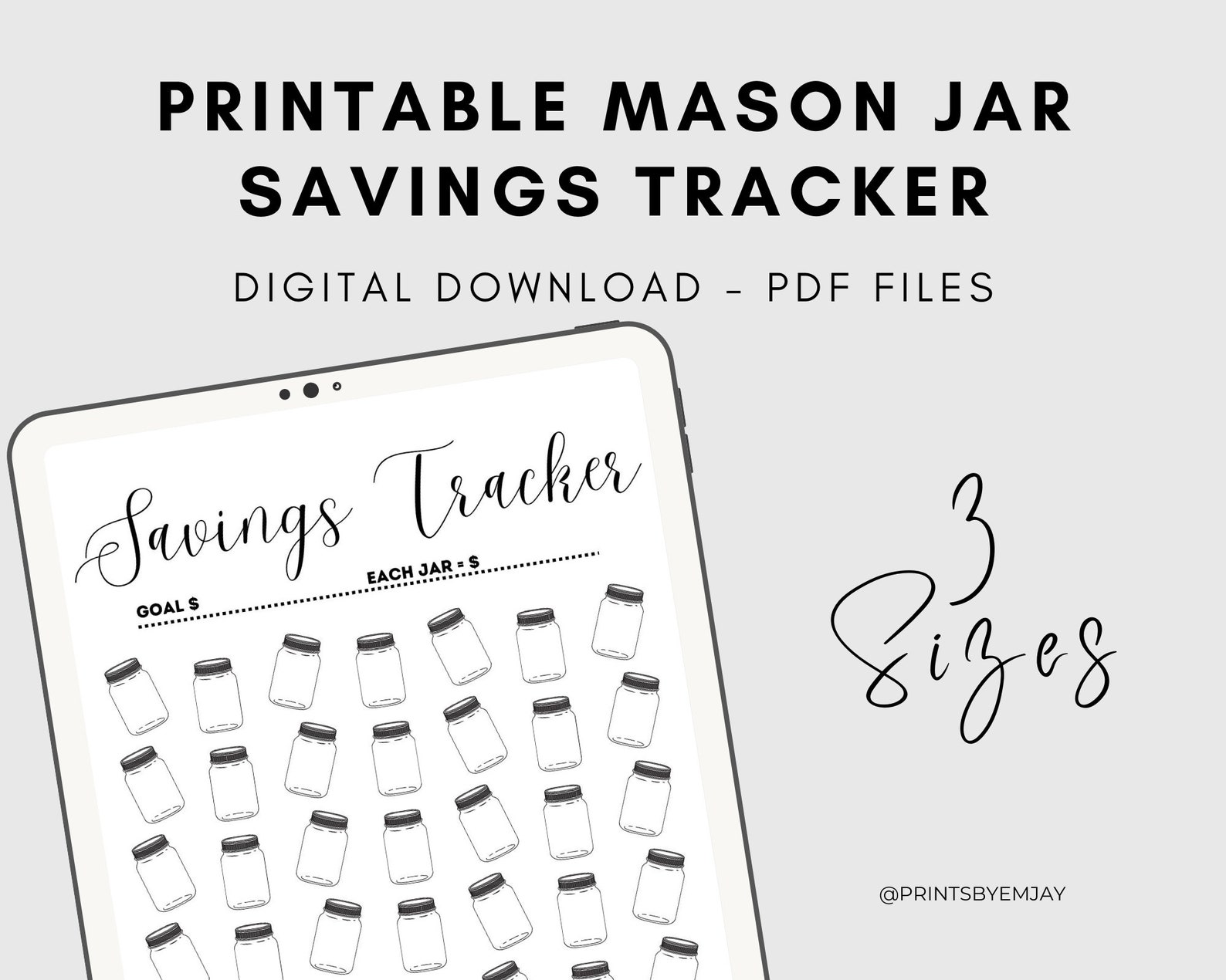 Jar Savings Challenge Printable | Money Challenge | Mason Jar Savings ...