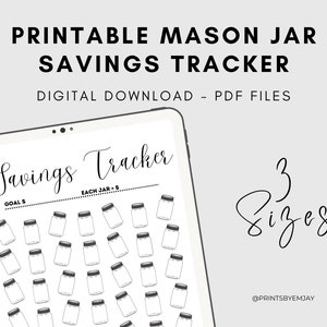 Jar Savings Challenge Printable | Money Challenge | Mason Jar Savings ...