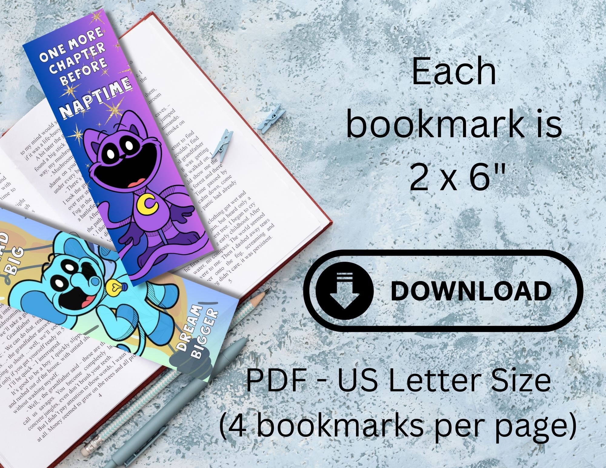 Smiling Critters Printable Bookmarks Set of 8 DIGITAL DOWNLOAD - Etsy