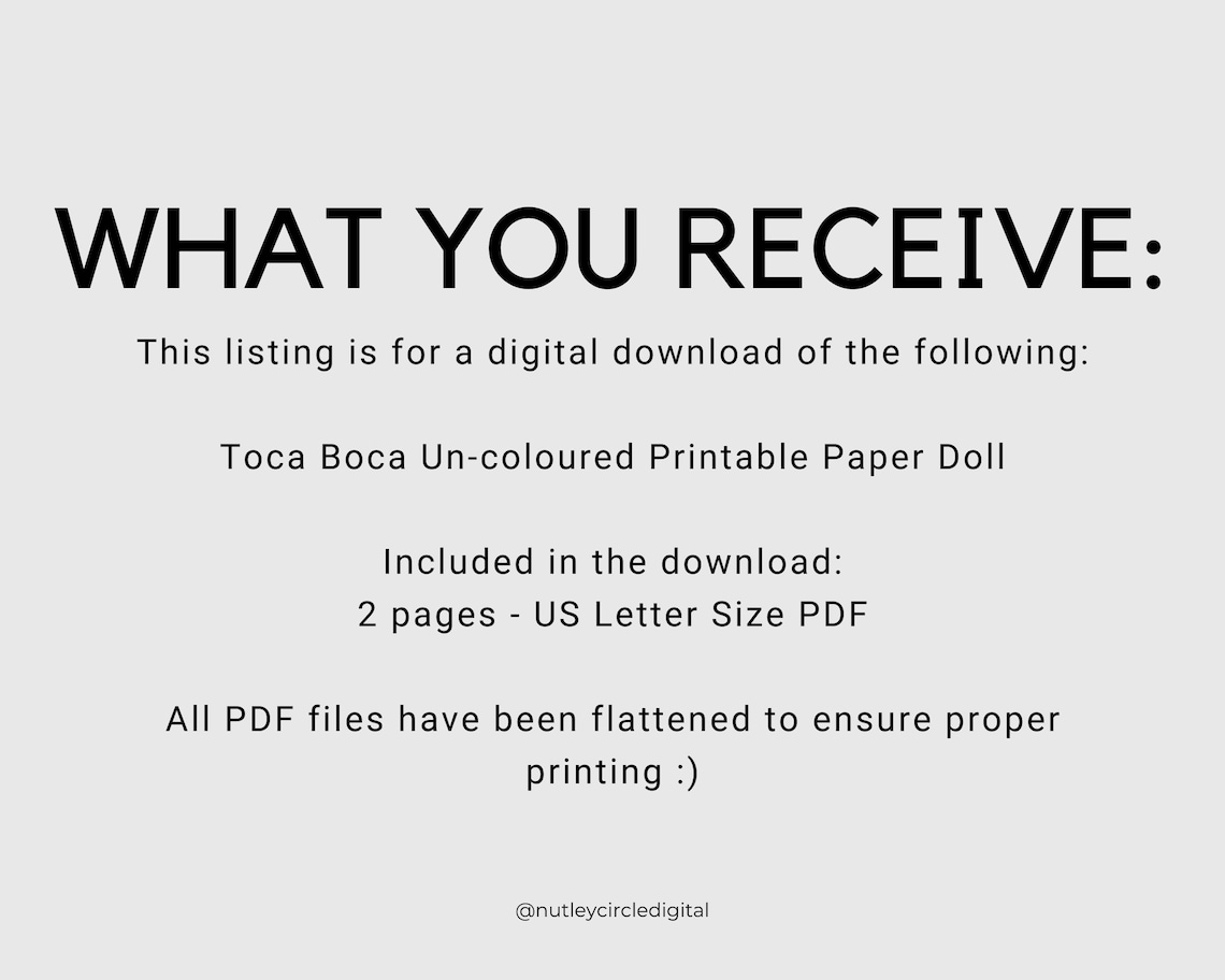 Printable Toca Boca Inspired Paper Doll Set - 2 Pages of Fun and ...