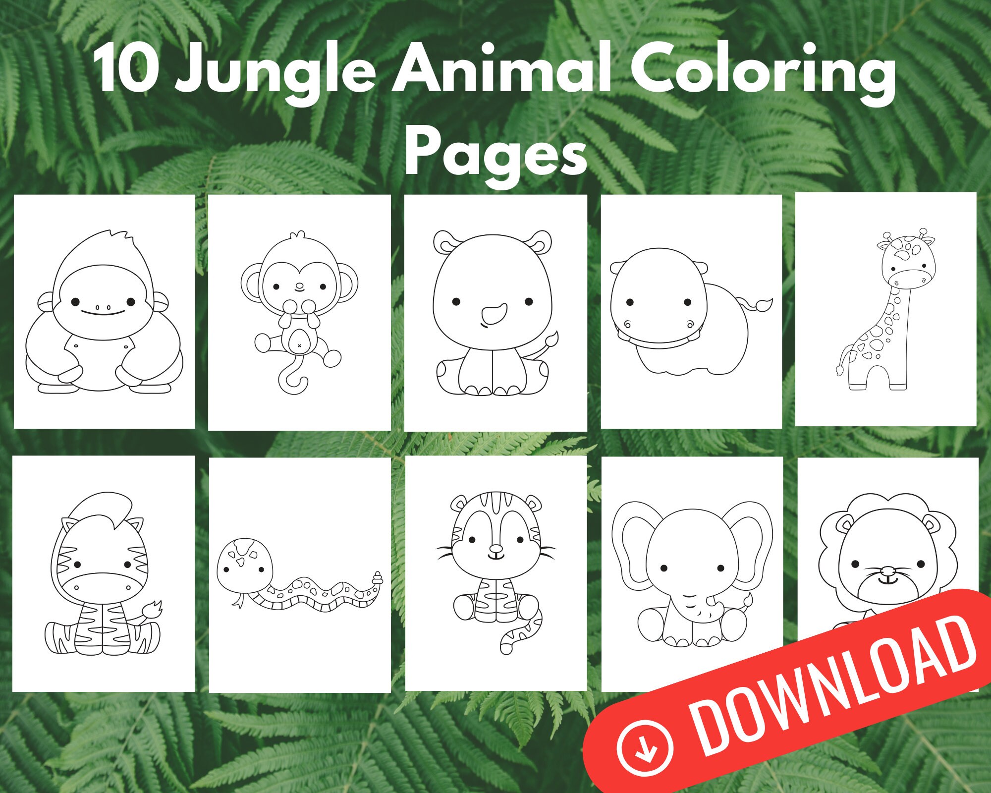 Jungle Animal Coloring Pages, Zoo Animals Printable, Animal Games ...
