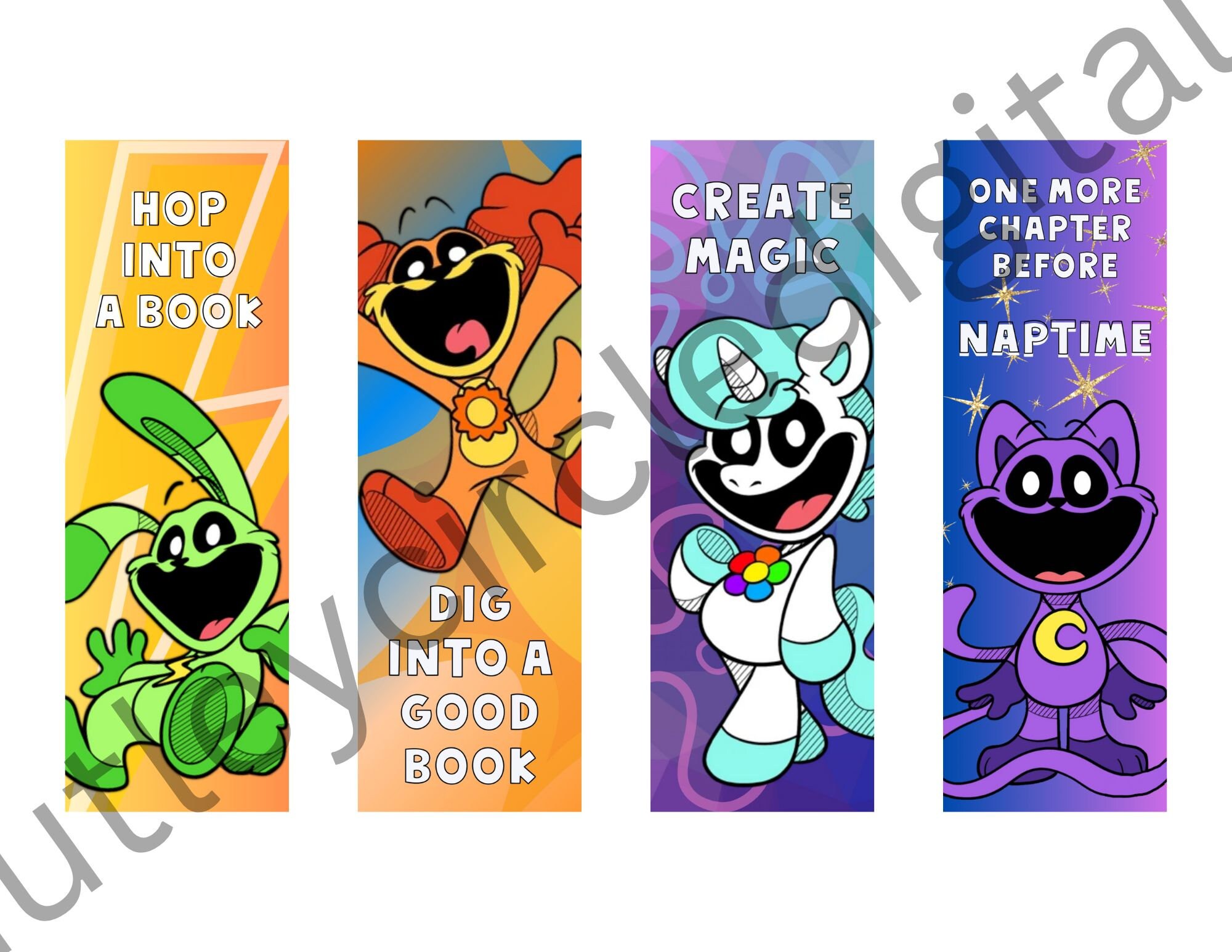 Smiling Critters Printable Bookmarks Set of 8 DIGITAL DOWNLOAD - Etsy