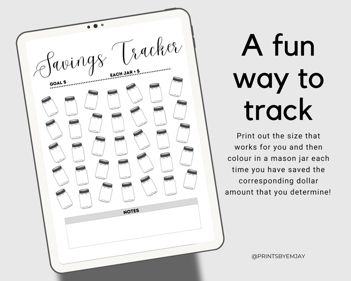 Jar Savings Challenge Printable | Money Challenge | Mason Jar Savings ...