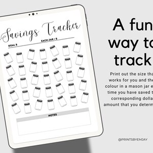 Jar Savings Challenge Printable | Money Challenge | Mason Jar Savings ...