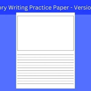 Practice Story Writing Paper, Printable Lined Paper With Drawing Box ...