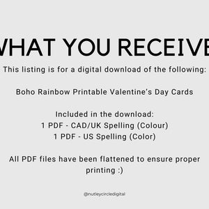 Printable Rainbow Valentines Day Cards, Classroom Valentines Day Cards ...