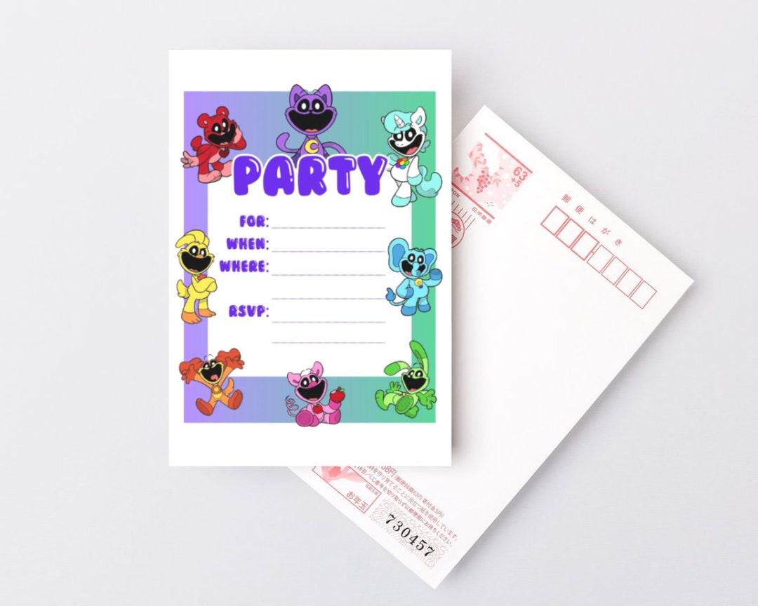 Printable Smiling Critters Birthday Invitations and Thank You Tags ...