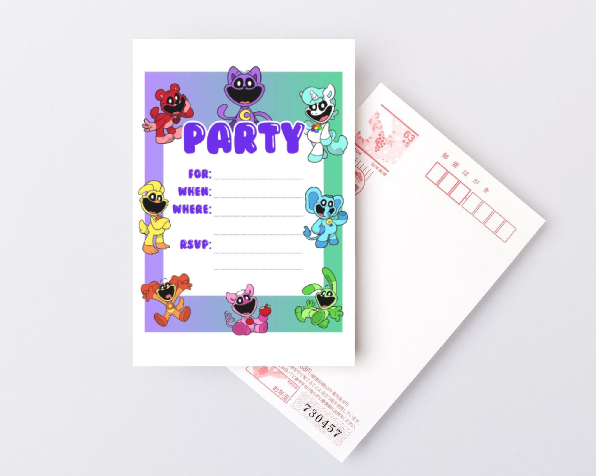 Printable Smiling Critters Birthday Invitations and Thank You Tags ...