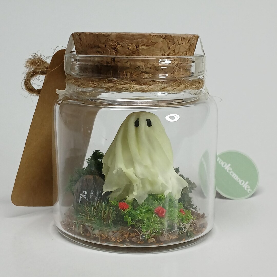 Pet Ghost in a Jar Flowy Sheet Ghost Glow in the Dark Handmade ...