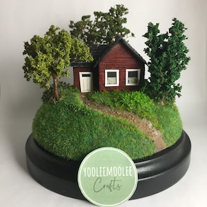 Red Home Sweet Home Handmade Miniature Diorama Scene Mini Tabletop ...