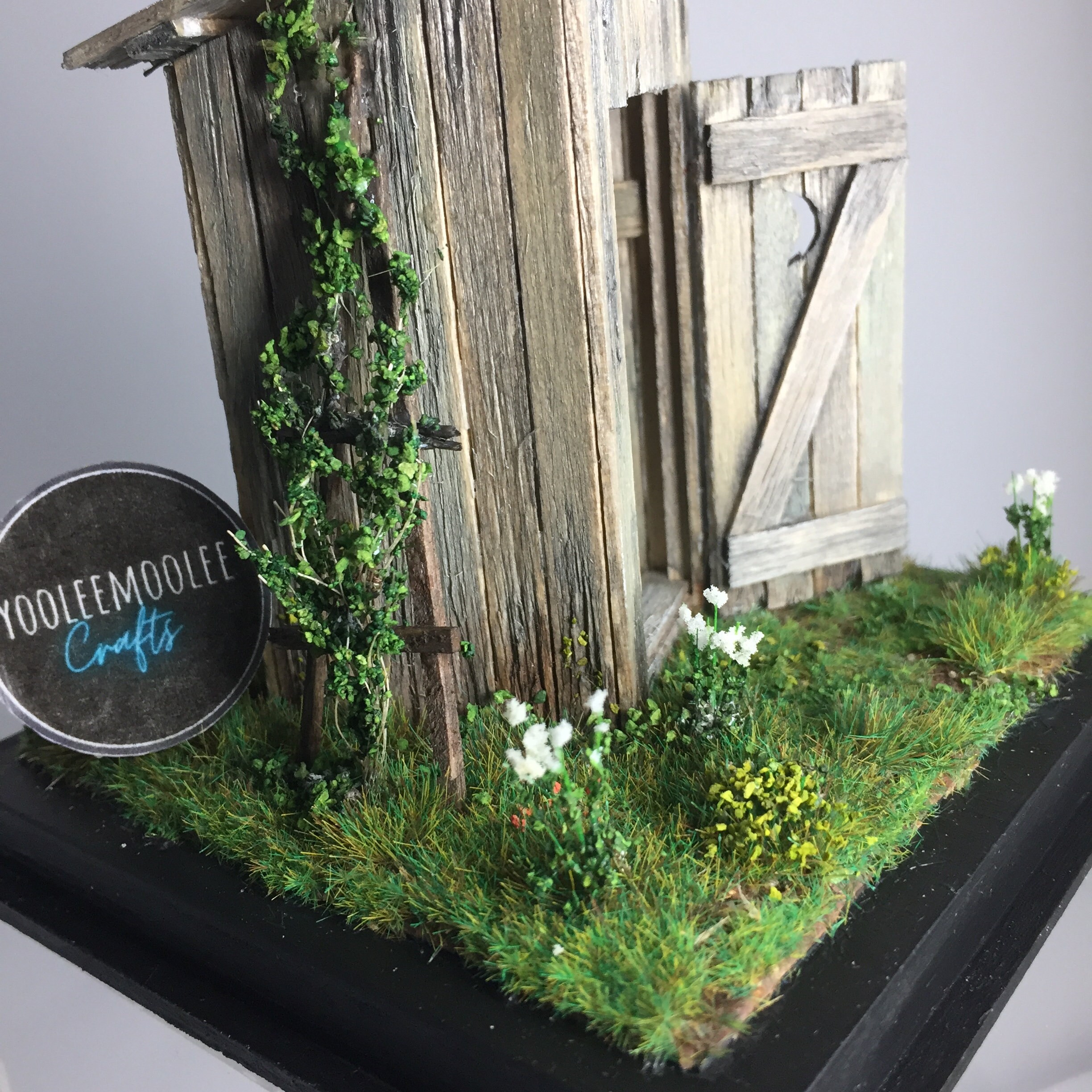 Abandoned Outhouse Handmade Miniature Diorama Scene Mini Tabletop Decor ...