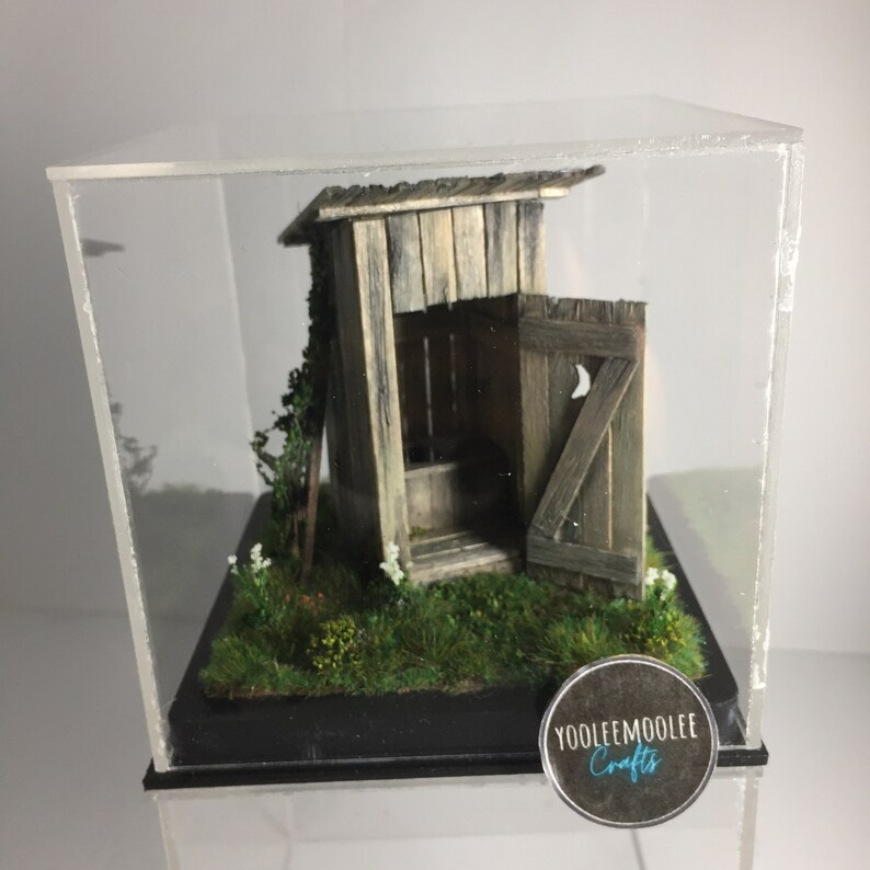 Abandoned Outhouse Handmade Miniature Diorama Scene Mini Tabletop Decor ...