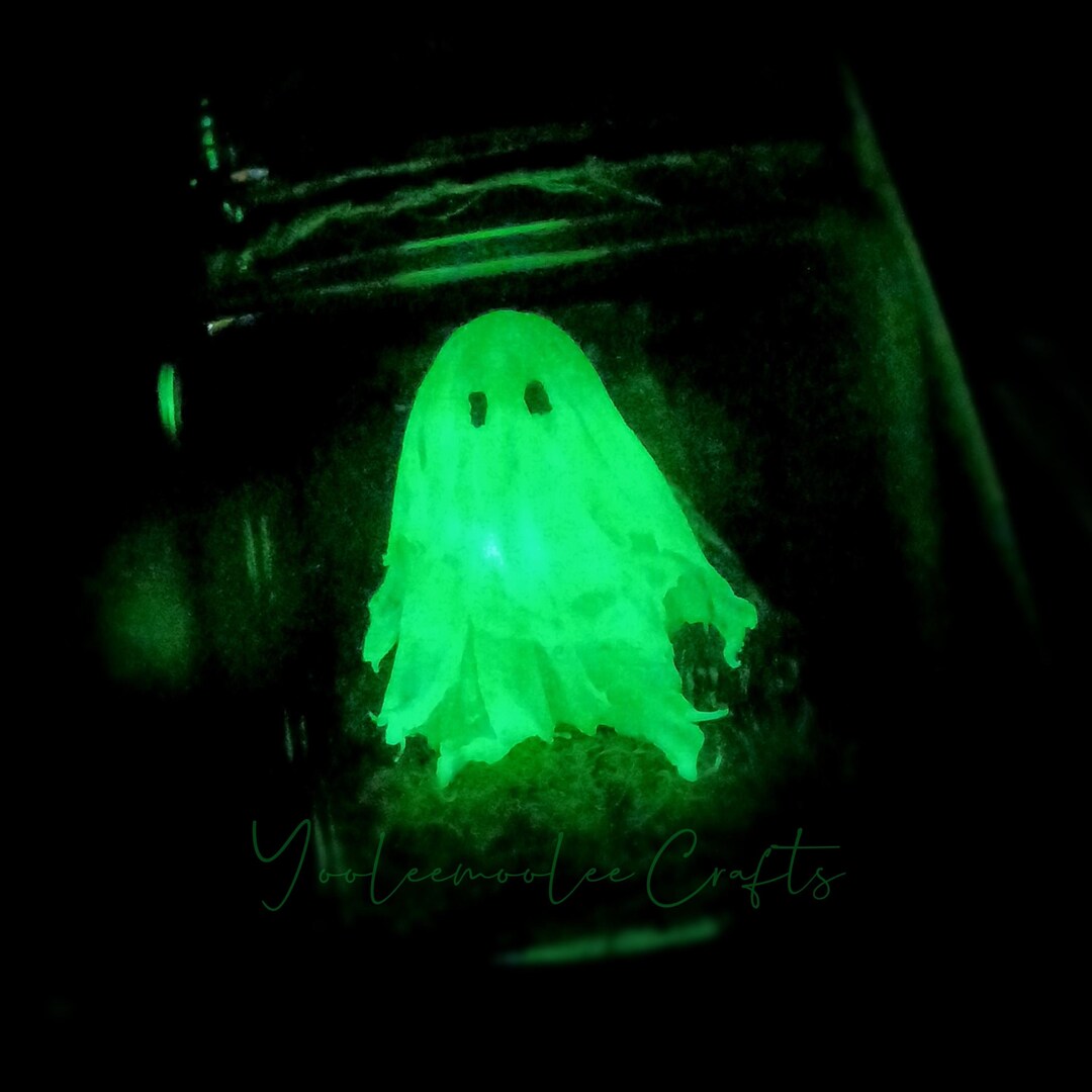 Pet Ghost in a Jar Sheet Ghost Glow in the Dark Handmade Miniature ...
