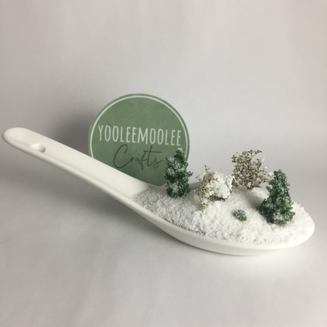 Christmas Snow Scene Handmade Miniature Spoon Diorama Scene Mini ...